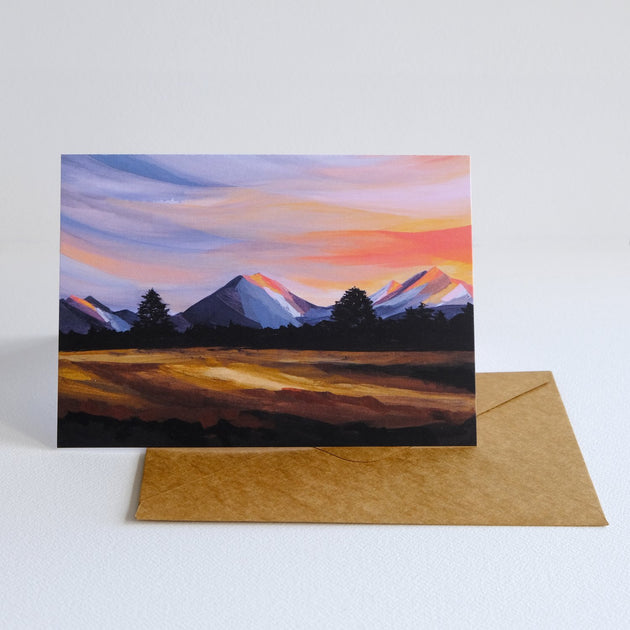 Three Sisters Sunset Greeting Card – The Workhouse Bend