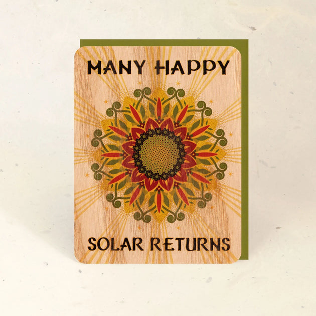 Many Happy Solar Returns Wood Birthday Card – The Workhouse Bend