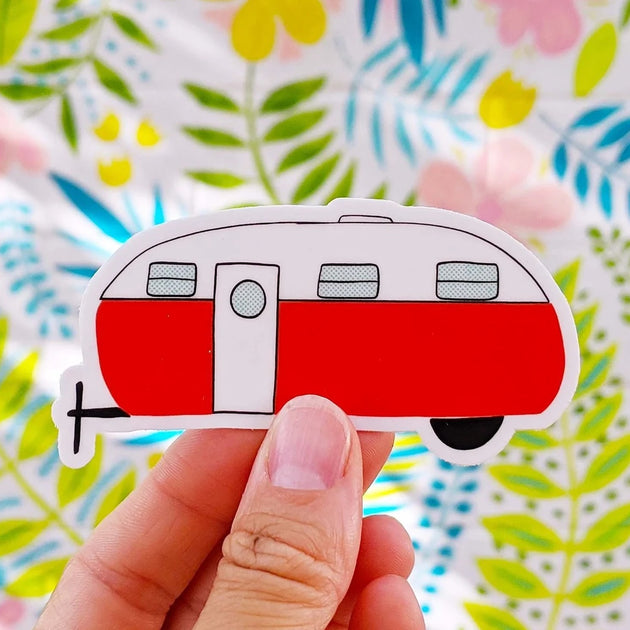 Red Vintage Camper Sticker – The Workhouse Bend